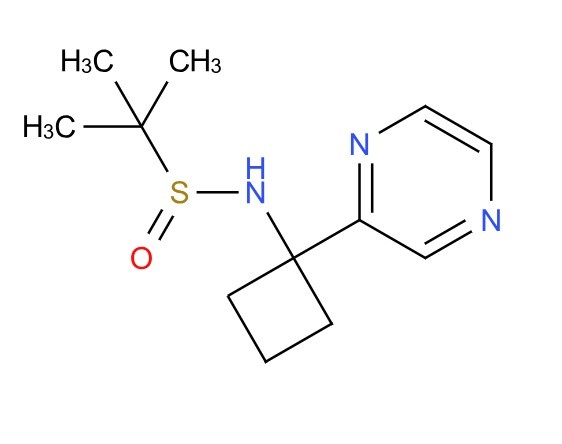 2-methyl-N-(1-(pyrazin-2-yl)cyclobutyl)propane-2-sulfinamide